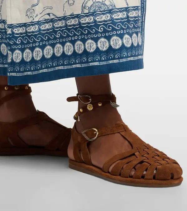 ANCIENT GREEK SANDALS Karina Suede Fisherman Sandals