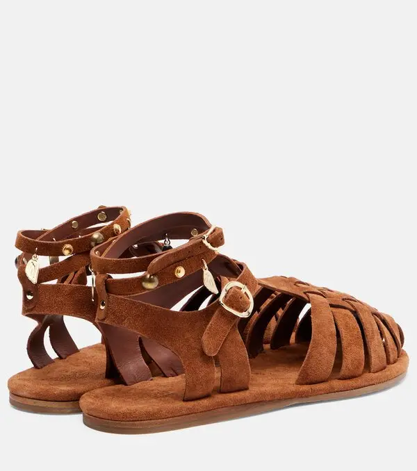 ANCIENT GREEK SANDALS Karina Suede Fisherman Sandals