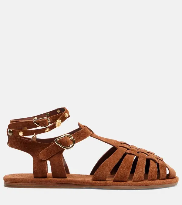 ANCIENT GREEK SANDALS Karina Suede Fisherman Sandals
