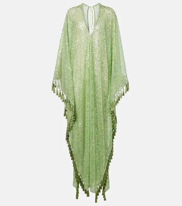 TALLER MARMO Absolutely Ooo Embellished Kaftan - Green