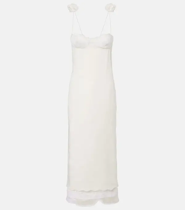 Magda Butrym Embroidered Midi Dress - White