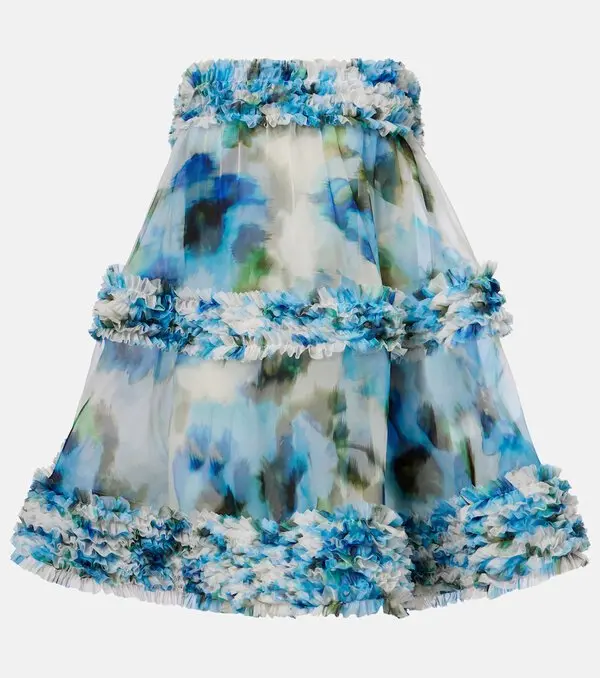Zimmermann Alchemy Ruffled Silk Organza Minidress - Blue
