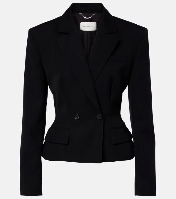 Magda Butrym Peplum Wool Blazer - Black