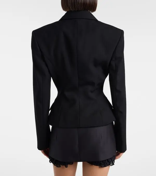 Magda Butrym Peplum Wool Blazer - Black
