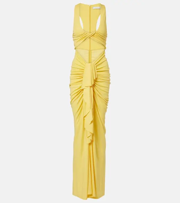 Christopher Esber Vivenda Cutout Gathered Gown - Yellow