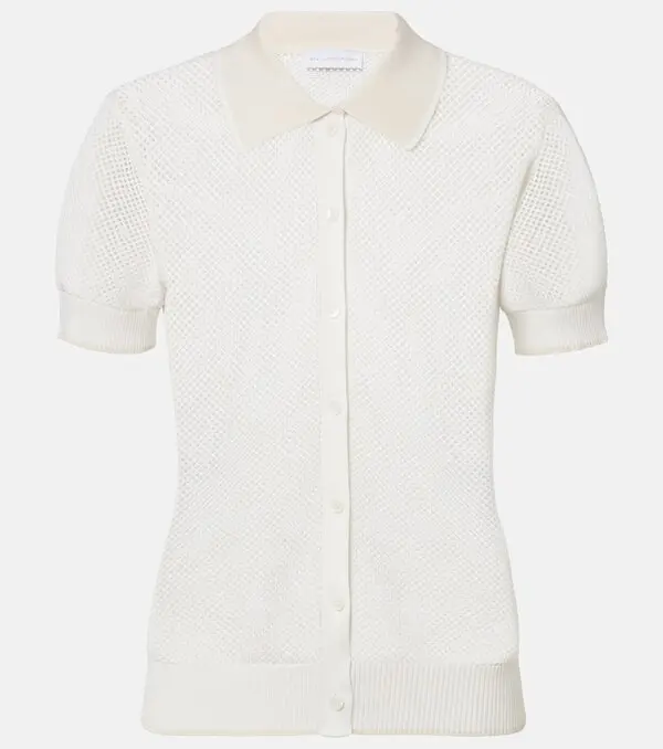 Stella McCartney Crochet Cotton Polo Shirt - White