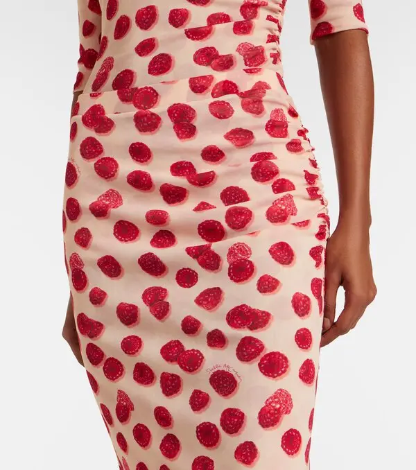 Stella McCartney Printed Mesh Midi Skirt - Pink