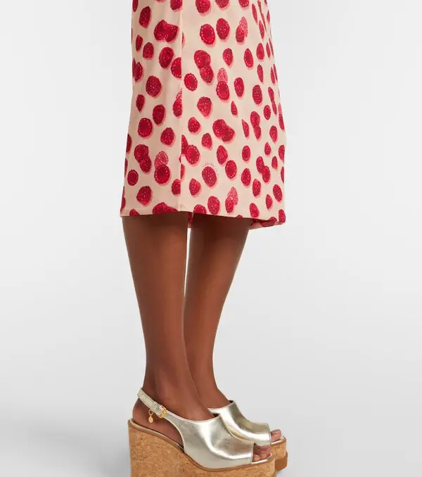 Stella McCartney Printed Mesh Midi Skirt - Pink