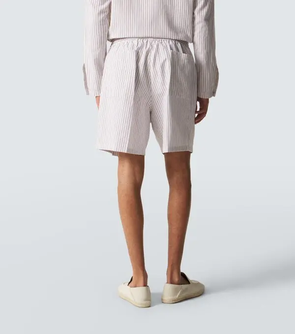 UMIT BENAN Julian Striped Cotton And Silk Shorts