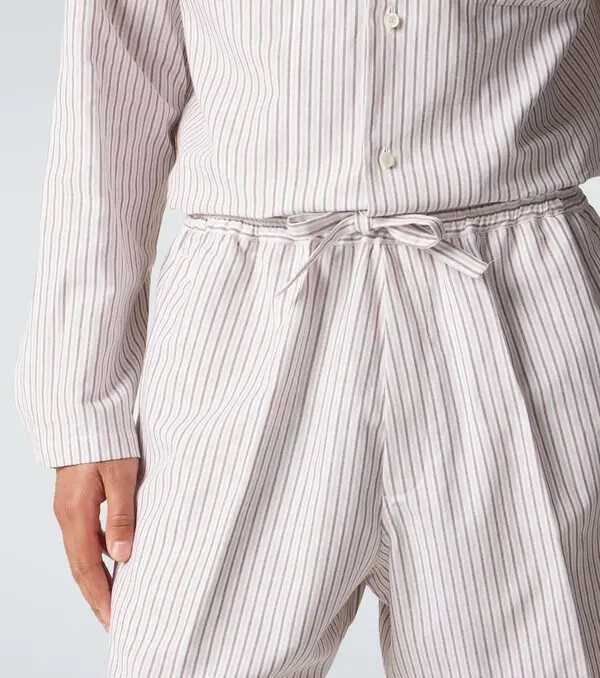 UMIT BENAN Julian Striped Cotton And Silk Shorts