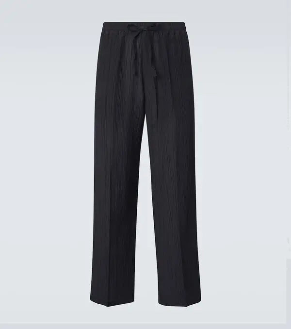 UMIT BENAN Julian Linen And Cotton Straight Pants - Black