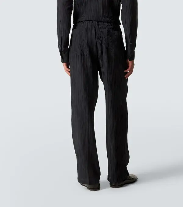 UMIT BENAN Julian Linen And Cotton Straight Pants - Black