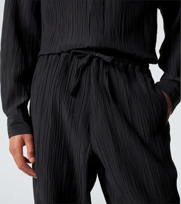 UMIT BENAN Julian Linen And Cotton Straight Pants - Black
