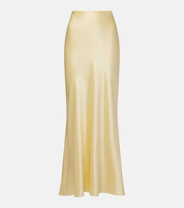 THE SEI Silk Satin Maxi Skirt - Yellow