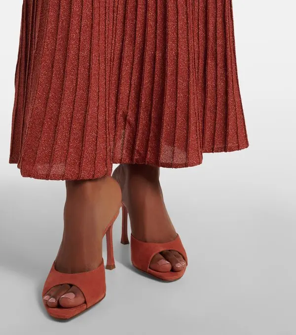 Amina Muaddi Alexa Suede Mules