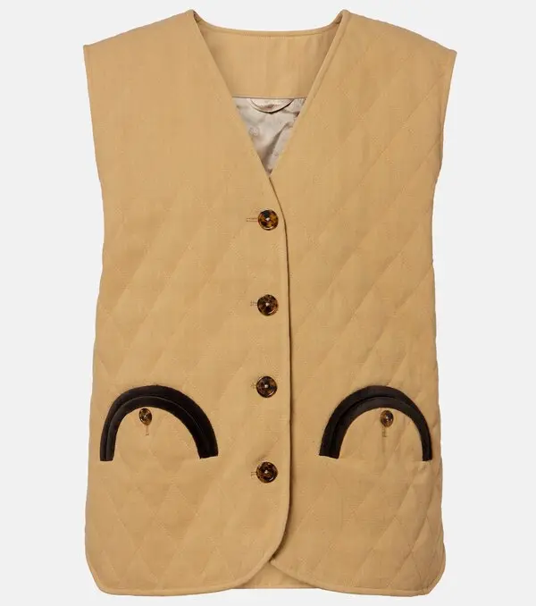 BLAZÉ MILANO Suffolk Quilted Cotton Vest - Beige
