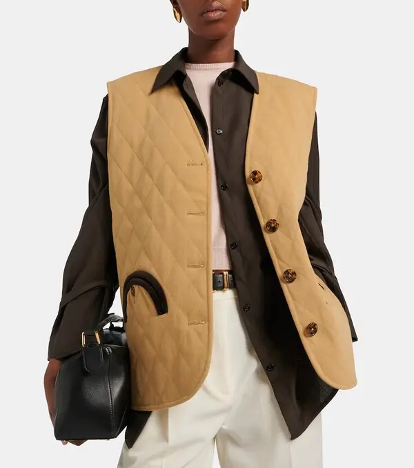 BLAZÉ MILANO Suffolk Quilted Cotton Vest - Beige