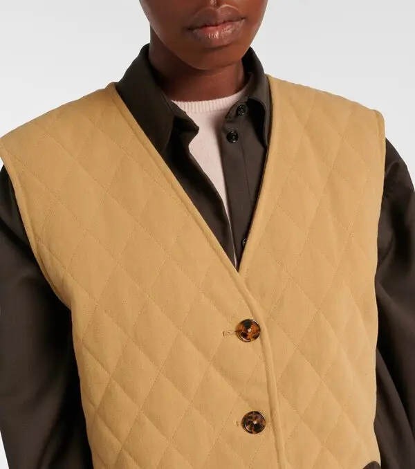 BLAZÉ MILANO Suffolk Quilted Cotton Vest - Beige