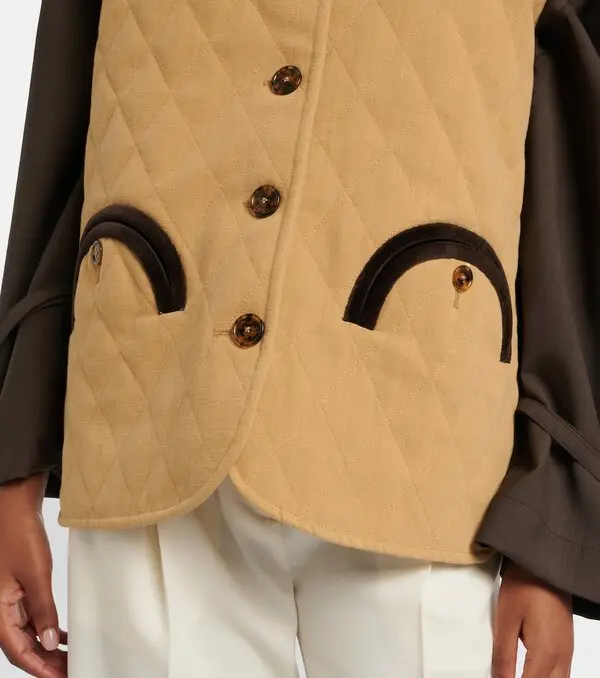 BLAZÉ MILANO Suffolk Quilted Cotton Vest - Beige