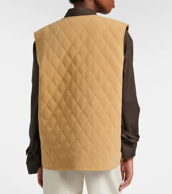 BLAZÉ MILANO Suffolk Quilted Cotton Vest - Beige