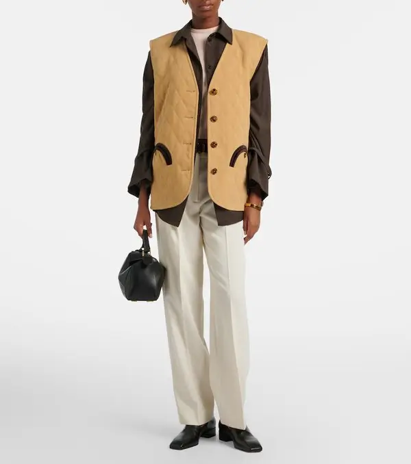 BLAZÉ MILANO Suffolk Quilted Cotton Vest - Beige