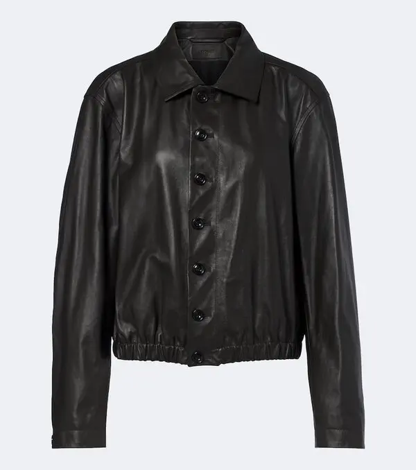 LEMAIRE Leather Blouson Jacket - Brown