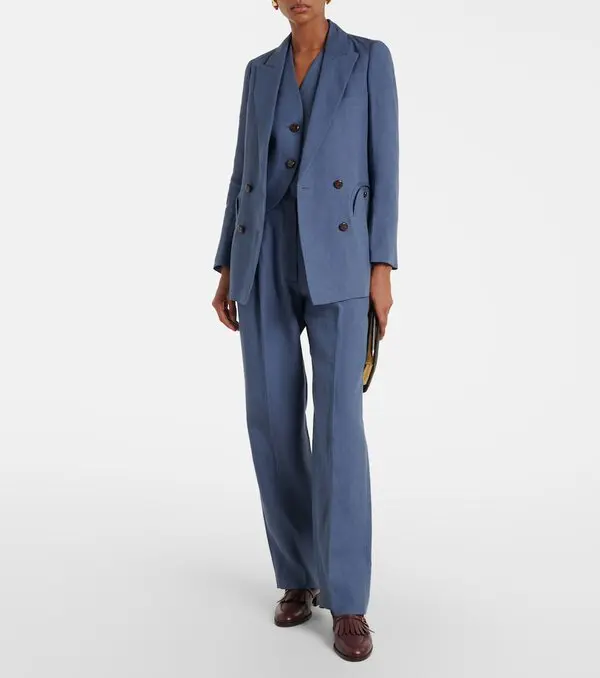 BLAZÉ MILANO Everynight Linen Blazer - Blue