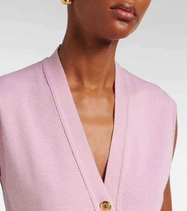 BLAZÉ MILANO Sebright Wool, Silk, And Cashmere Vest - Pink
