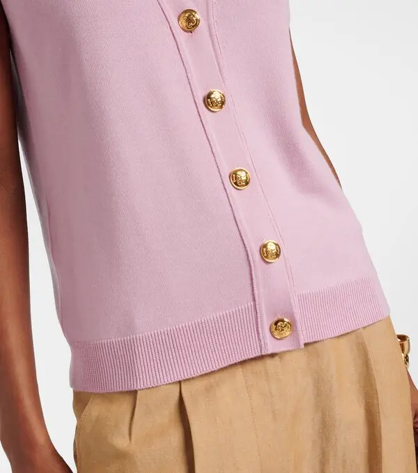 BLAZÉ MILANO Sebright Wool, Silk, And Cashmere Vest - Pink