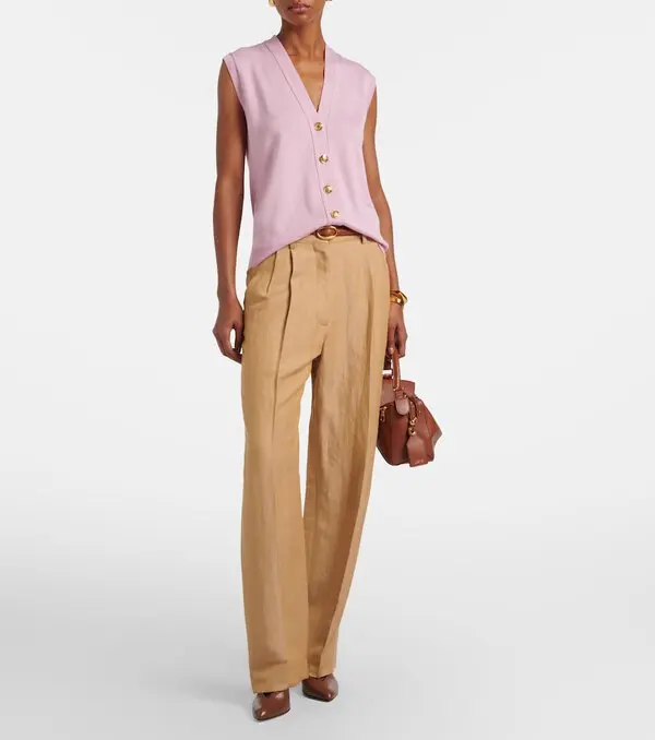 BLAZÉ MILANO Sebright Wool, Silk, And Cashmere Vest - Pink