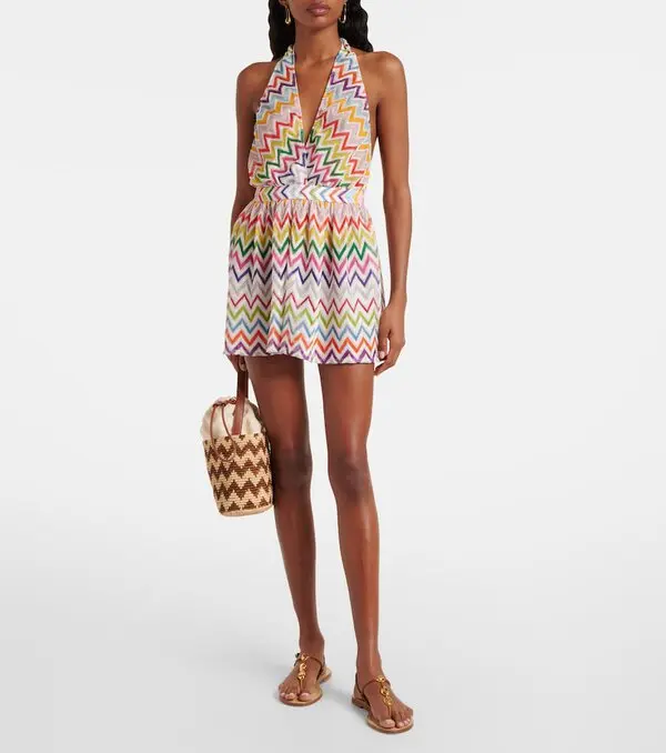 Missoni Zigzag Lamé Romper - Multicoloured