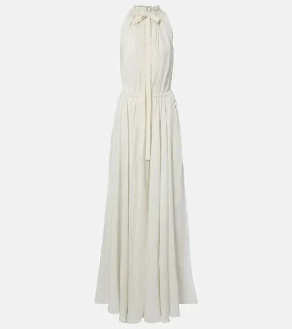 PATOU Striped Maxi Dress - White