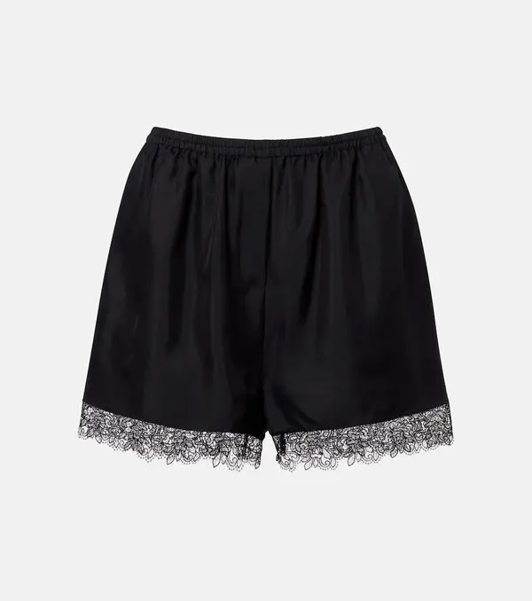RÓHE Lace-trimmed Silk Shorts - Black