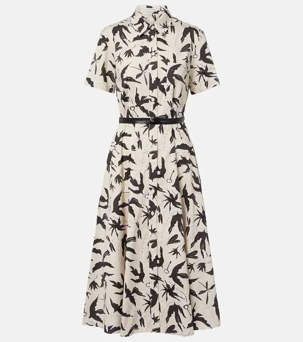 Altuzarra Kiera Printed Cotton-blend Shirt Dress - Beige