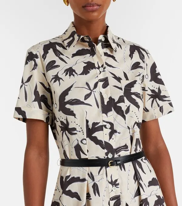Altuzarra Kiera Printed Cotton-blend Shirt Dress - Beige