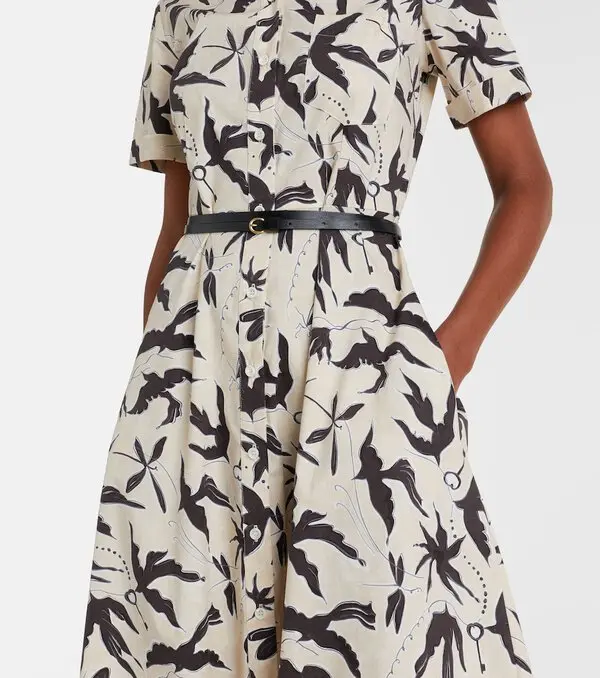 Altuzarra Kiera Printed Cotton-blend Shirt Dress - Beige