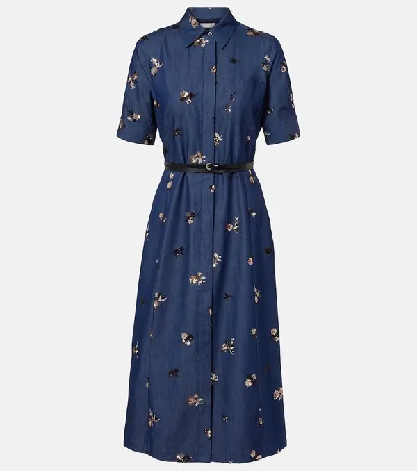 Altuzarra Kieran Embellished Denim Shirt Dress - Blue