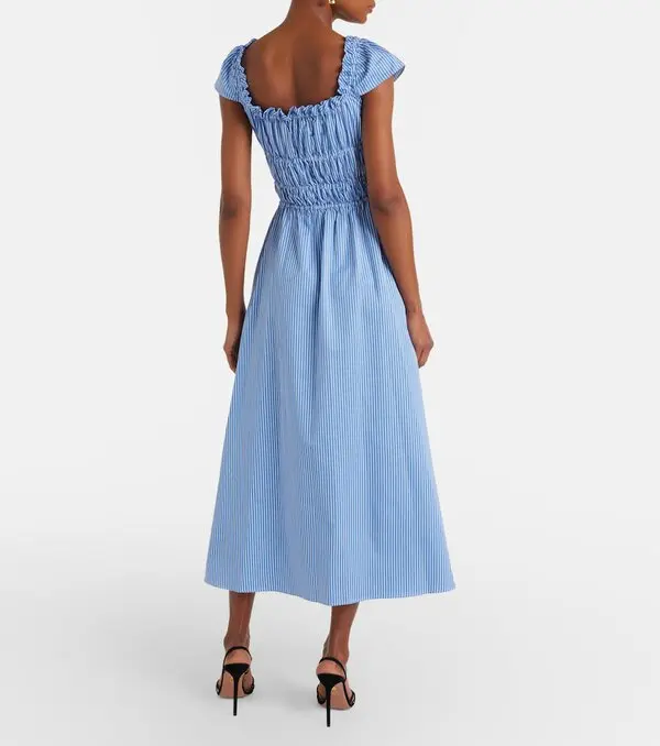 Altuzarra Striped Cotton Midi Dress - Blue
