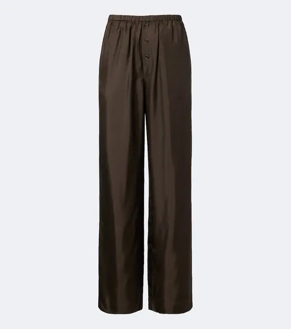 RÓHE Silk Wide-leg Pants - Brown