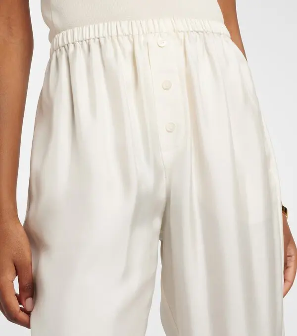 RÓHE Silk Wide-leg Pants - White
