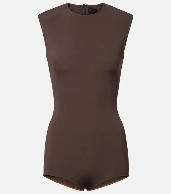 MUGLER Jersey Bodysuit - Brown