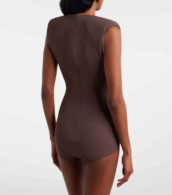 MUGLER Jersey Bodysuit - Brown