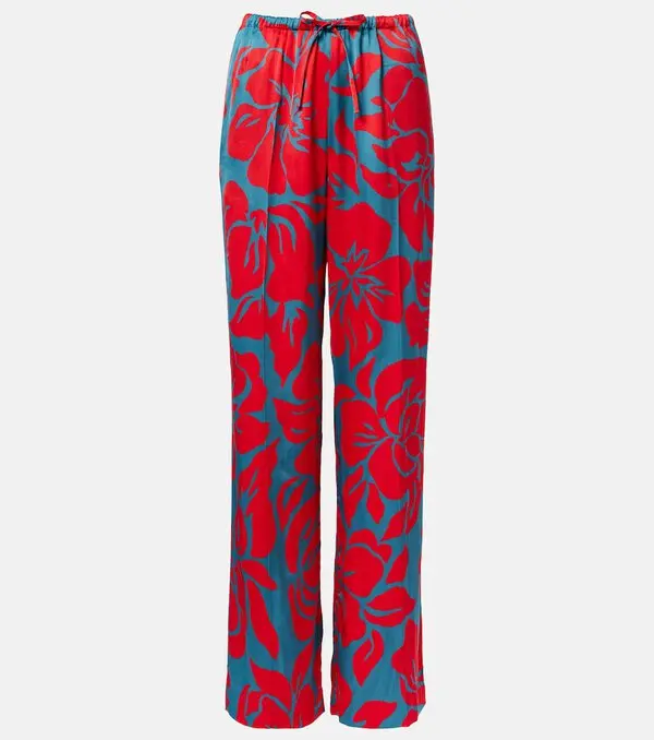 Dries Van Noten Floral Palazzo Pants - Red