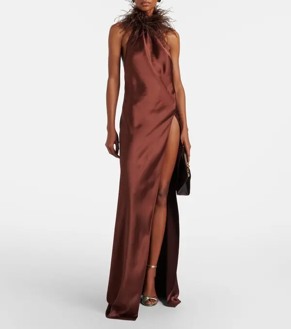 GIANVITO ROSSI Metallic Leather Slingback Sandals
