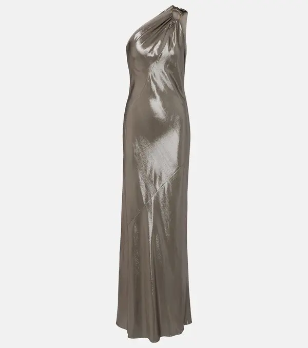 Max Mara Odissea One-shoulder Lamé Gown - Silver
