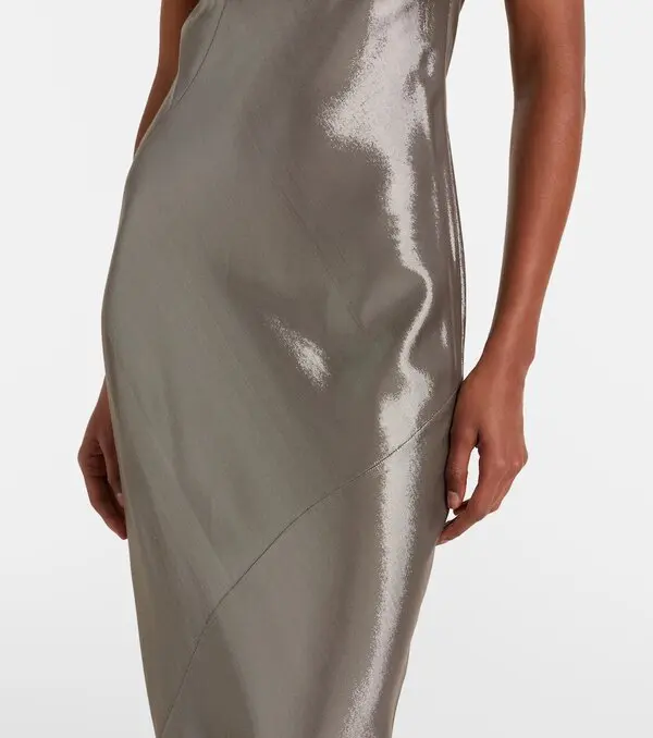 Max Mara Odissea One-shoulder Lamé Gown - Silver