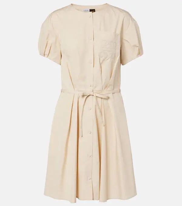 Loewe Paula's Ibiza Anagram Cotton-blend Shirt Dress - Beige