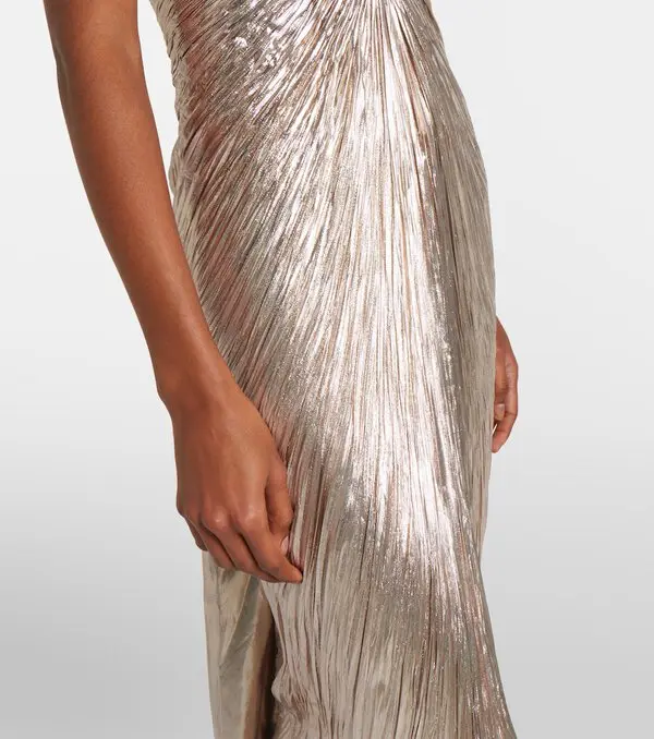 MARIA LUCIA HOHAN Mirren Silk-blend Chiffon Bustier Gown - Silver