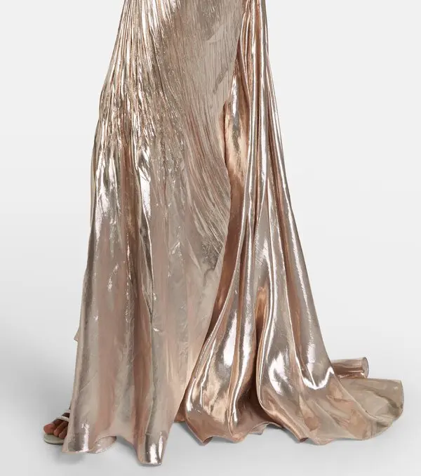 MARIA LUCIA HOHAN Mirren Silk-blend Chiffon Bustier Gown - Silver