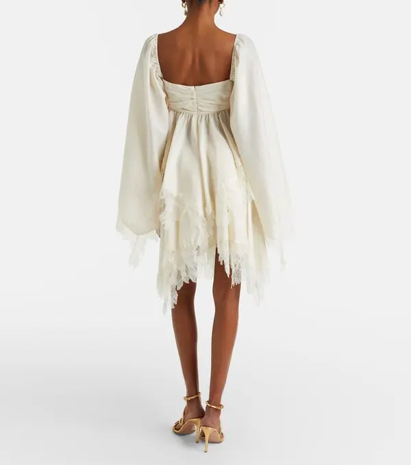 Blumarine Embroidered Lace-trimmed Miniskirt